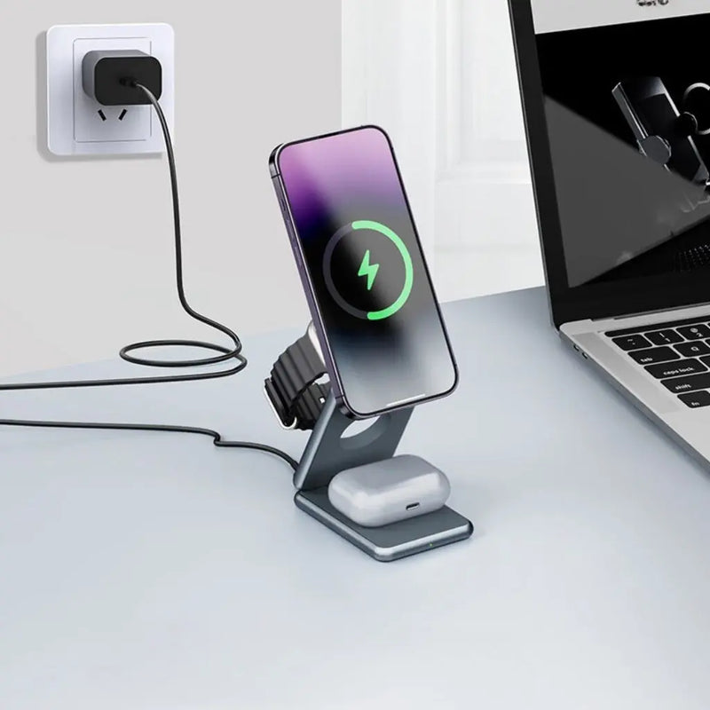 3 in 1 Foldable Travel Charger for Apple Devices | Charging Station for ...